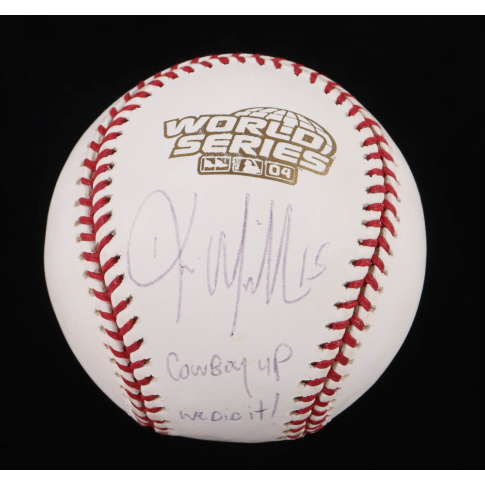 Kevin Millar Signed 2004 World Series Baseball Inscribed "Cowboy Up ...