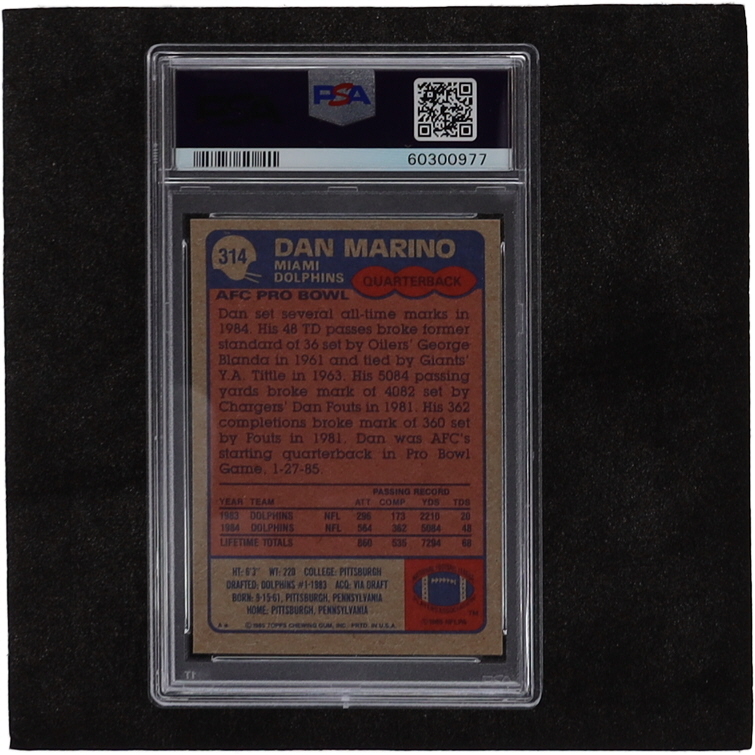 Dan Marino 1985 Topps #314 AP (PSA 8) | Pristine Auction