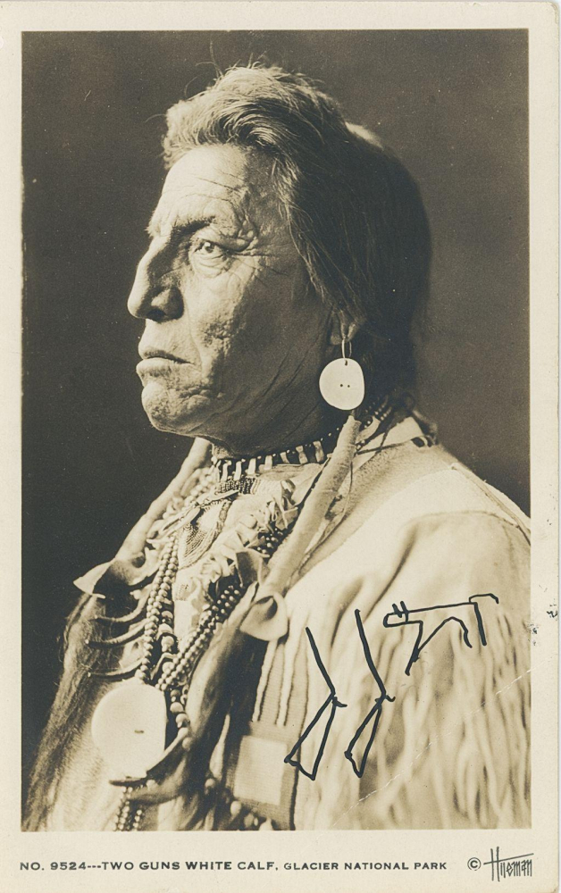 Two Guns White Calf Signed 4 x 6 Postcard Photo (JSA) | Pristine Auction