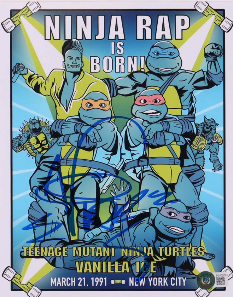 Vanilla Ice Signed "Ninja Rap" 8x10 Photo (Beckett) | Pristine Auction