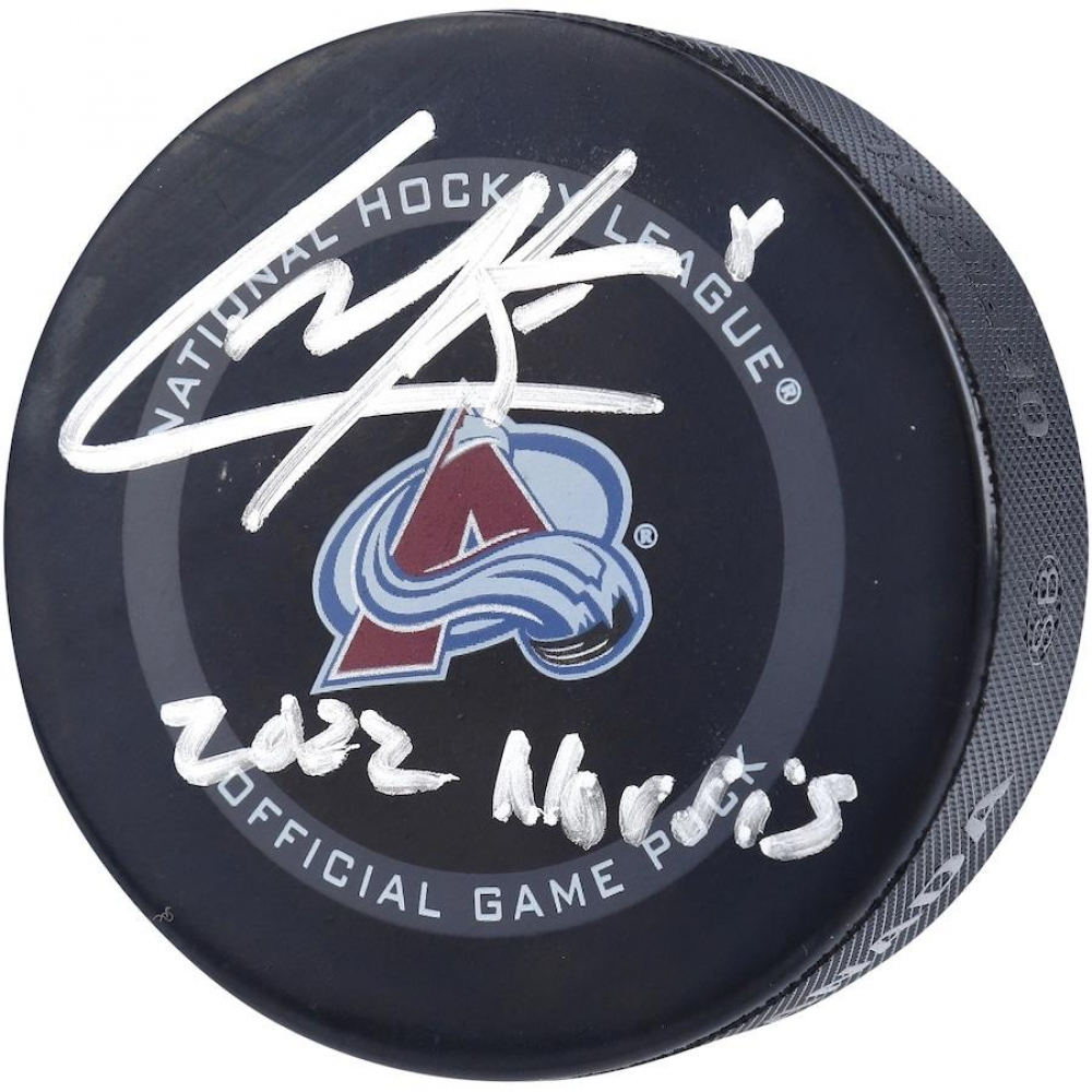 Cale Makar Signed Avalanche Logo Hockey Puck Inscribed "2022 Norris ...