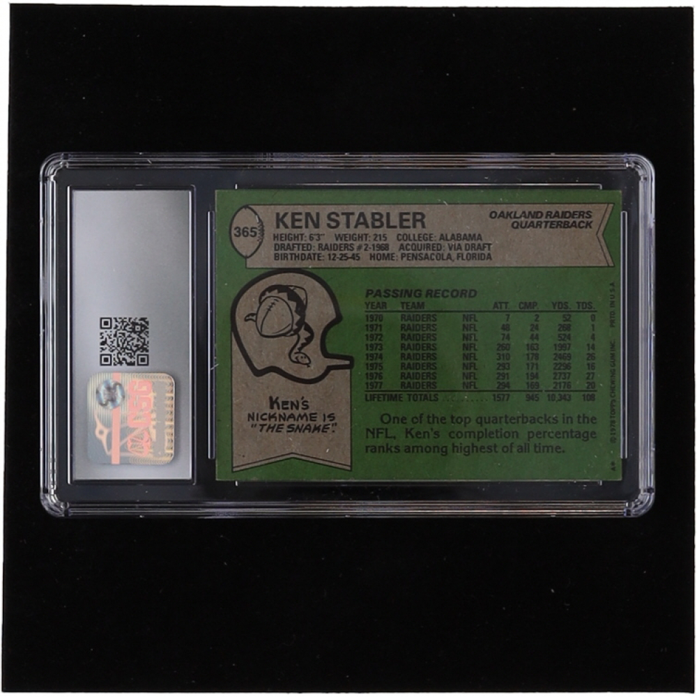 Ken Stabler 1978 Topps #365 (CSG 8) | Pristine Auction