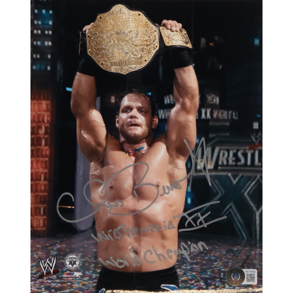 Chris Benoit Signed WWE 8x10 Photo Inscribed "Wrestlemania XX World ...