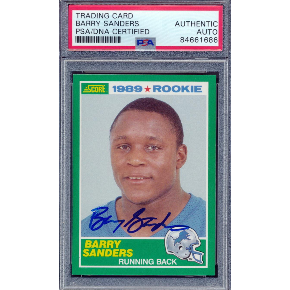 Barry Sanders Signed 1989 Score #257 RC (PSA) | Pristine Auction