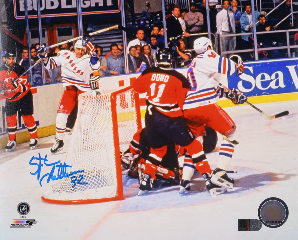 Stephane Matteau Signed Rangers 8x10 Photo (AIV) | Pristine Auction