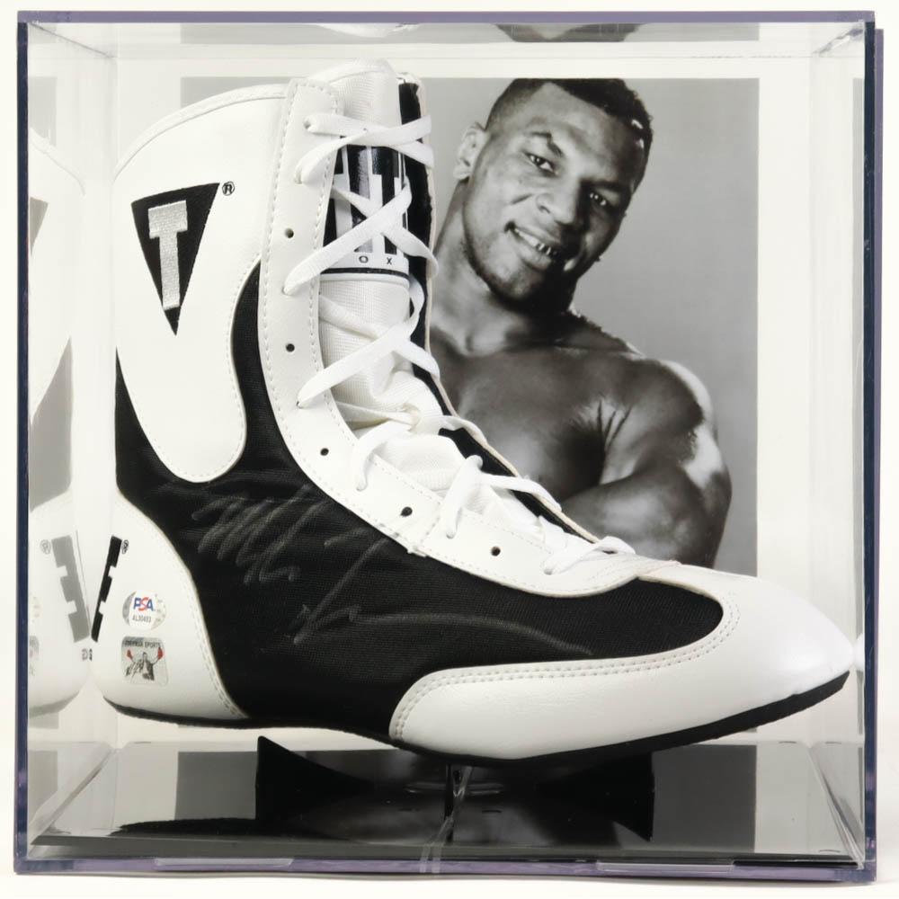 Mike Tyson Signed Title Boxing Shoe with Display Case (PSA & Tyson ...