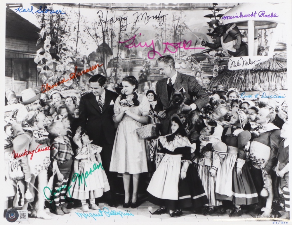 "The Wizard of Oz" LE 11x14 Photo Signed by (10) with Jerry Maren ...