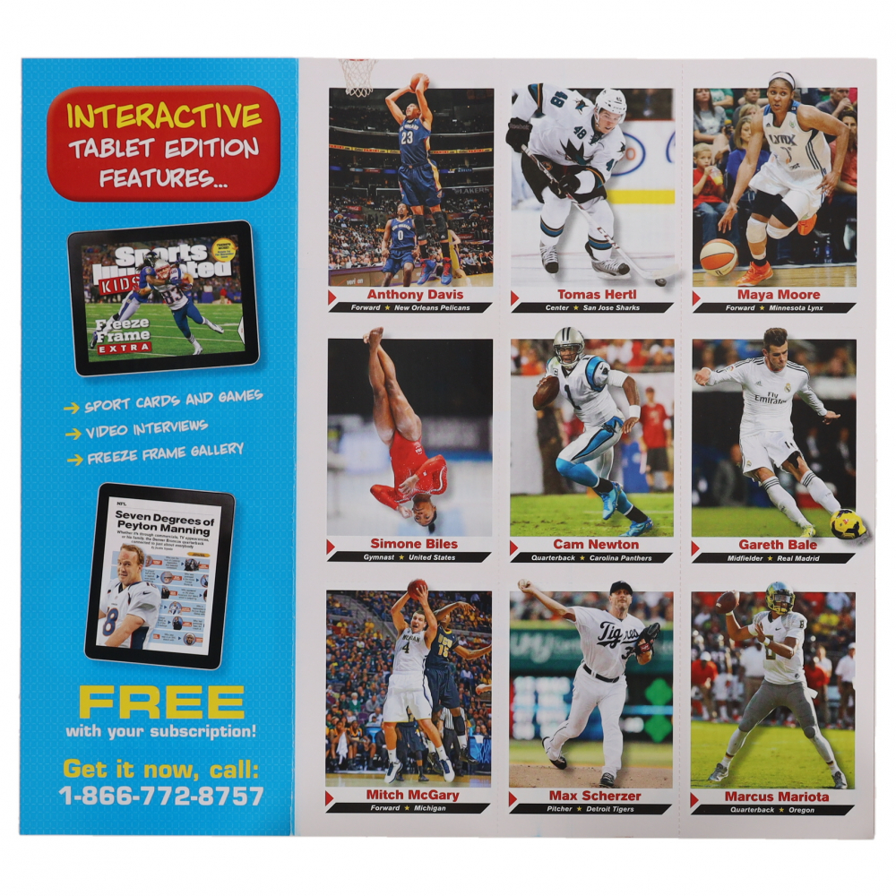 Uncut Sheet of (9) 2014 Sports Illustrated for Kids Cards With Anthony ...