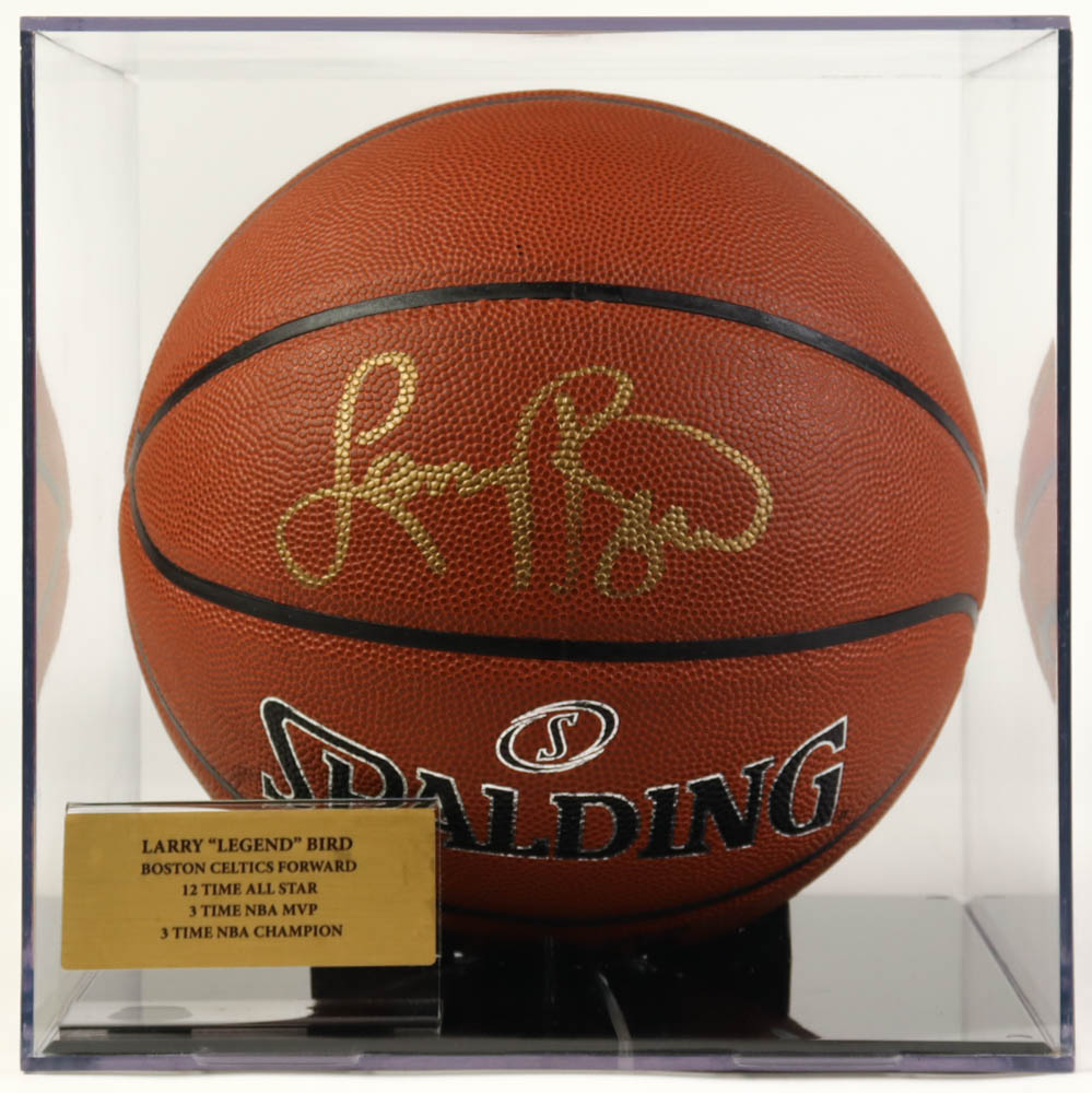 Larry Bird Signed NBA Basketball with Display Case (PSA) | Pristine Auction