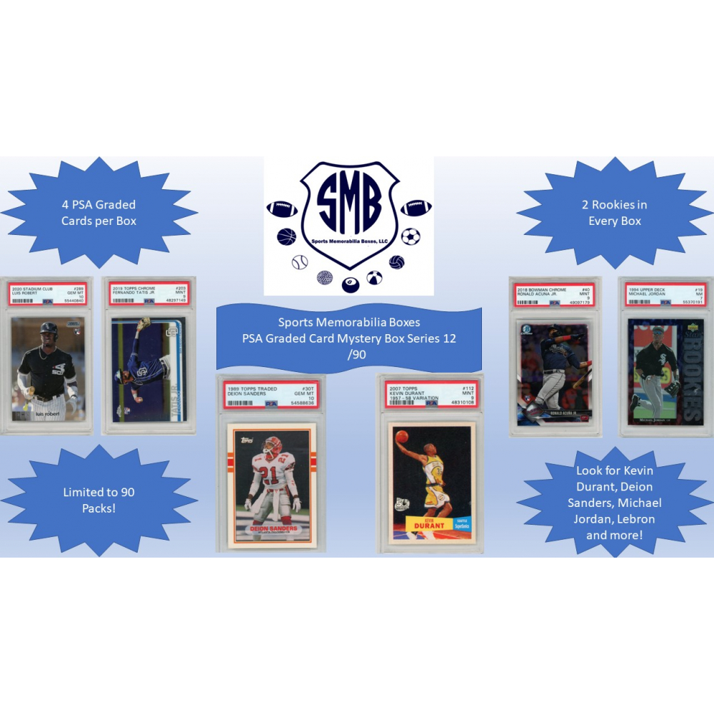 Sports Memorabilia Boxes PSA Graded Card Mystery Box Series 12 ...