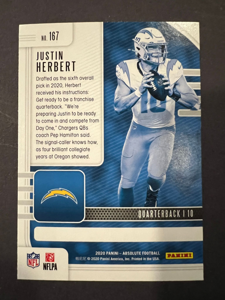 Justin Herbert 2020 Absolute #167 RC | Pristine Auction