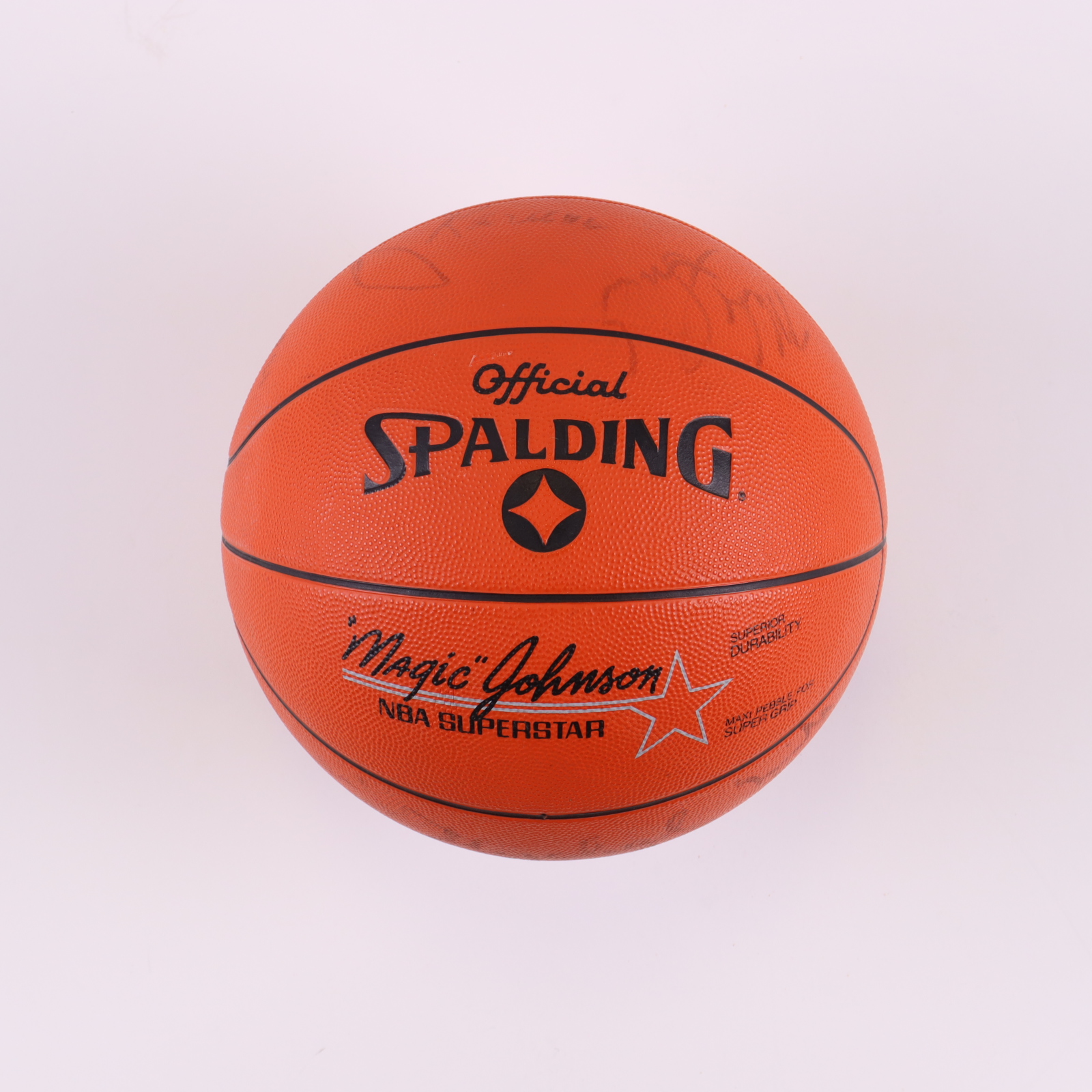 1987-88 Lakers NBA Basketball in Display Case Team-Signed by (13) with ...