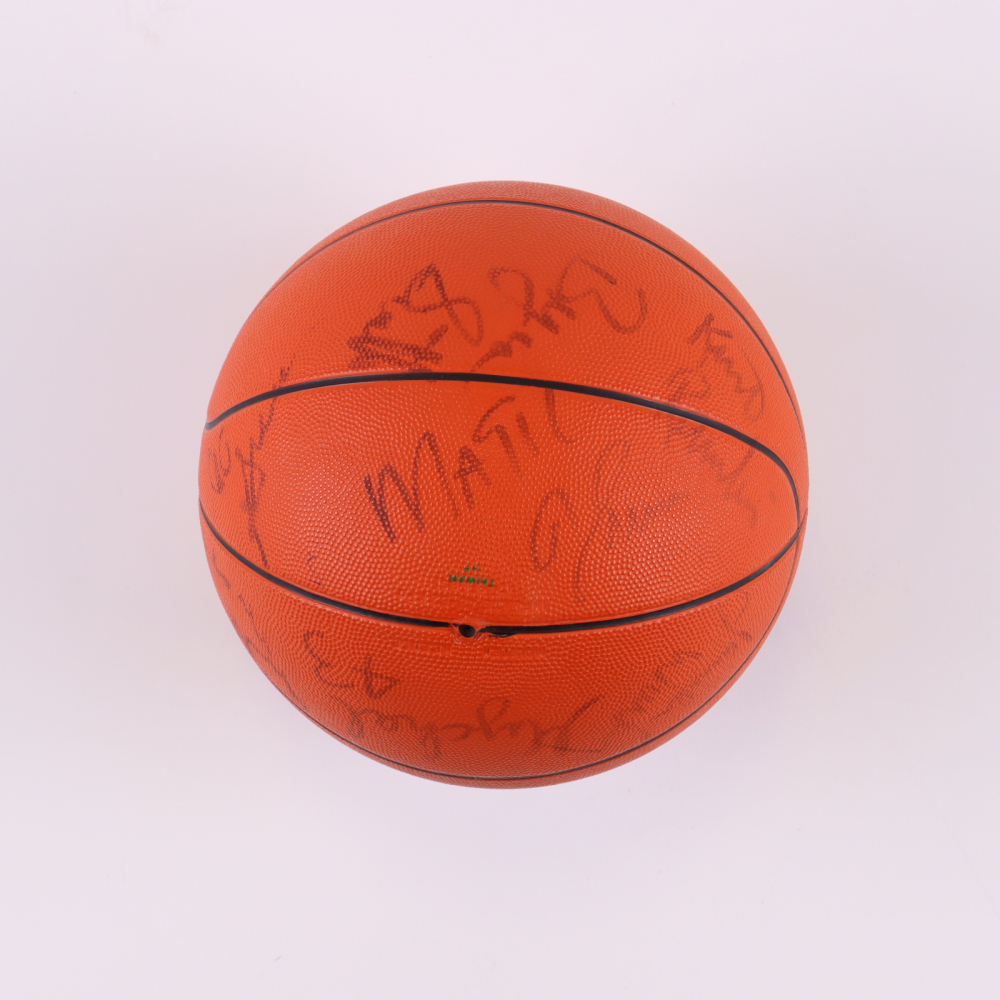 1987-88 Lakers NBA Basketball in Display Case Team-Signed by (13) with ...