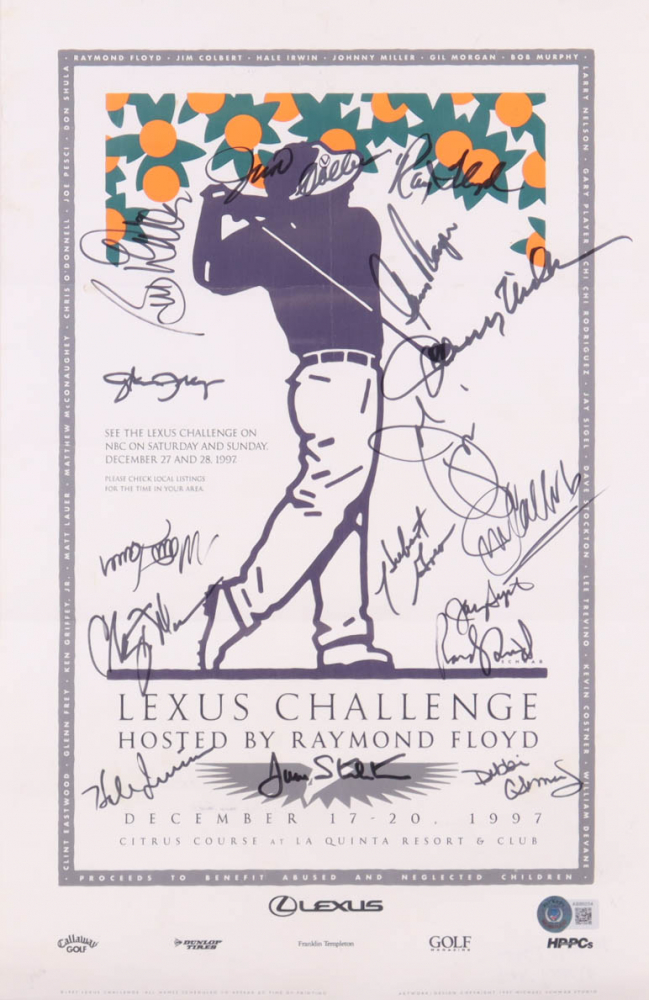 1997 Lexus Challenge 11x17 Poster Multi-Signed by (17) with Craig T ...