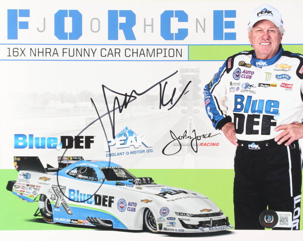 John Force Signed NASCAR 8x10 Photo Inscribed "16x" (Beckett ...