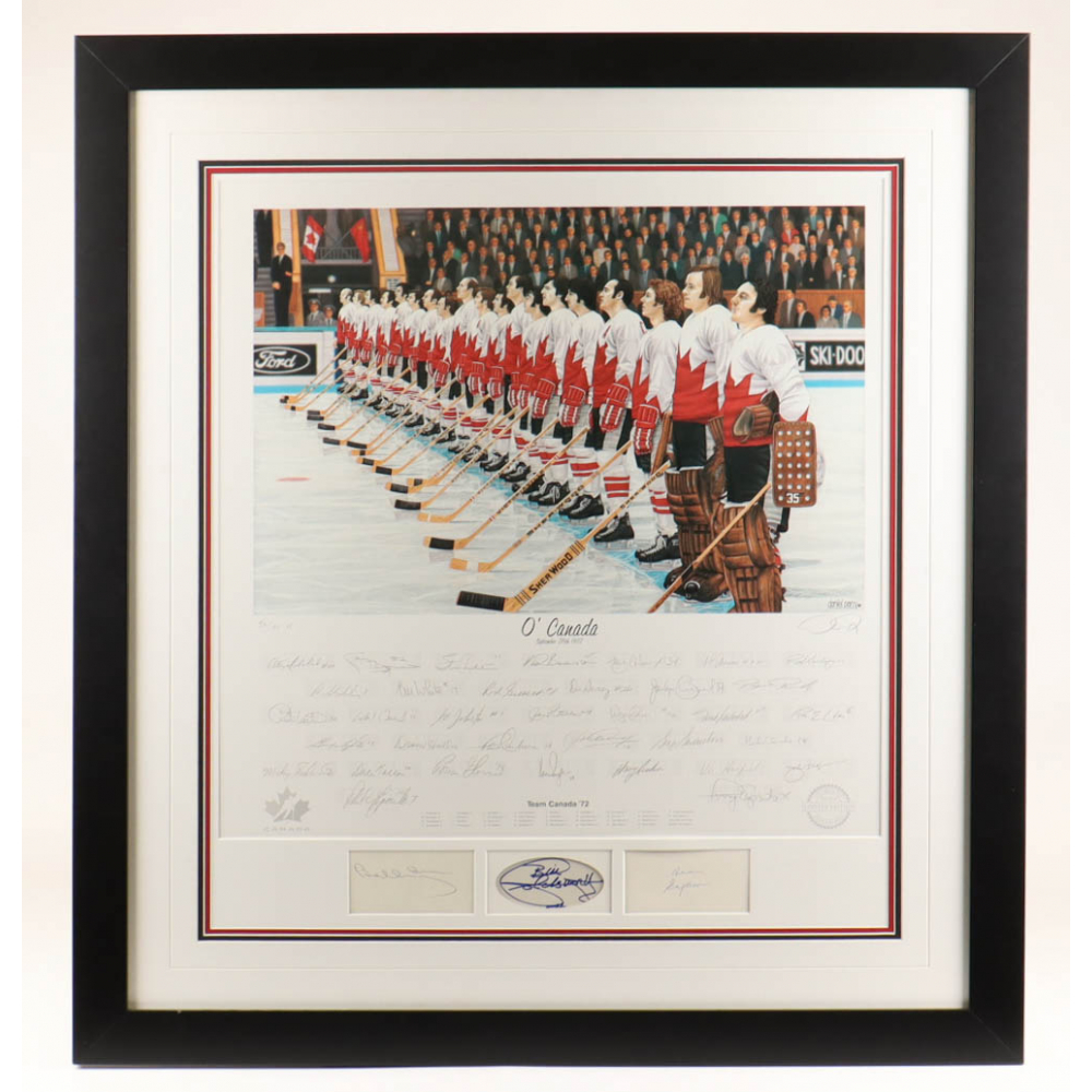 1972 Team Canada LE Custom Framed Lithograph & Cut Display Signed by ...