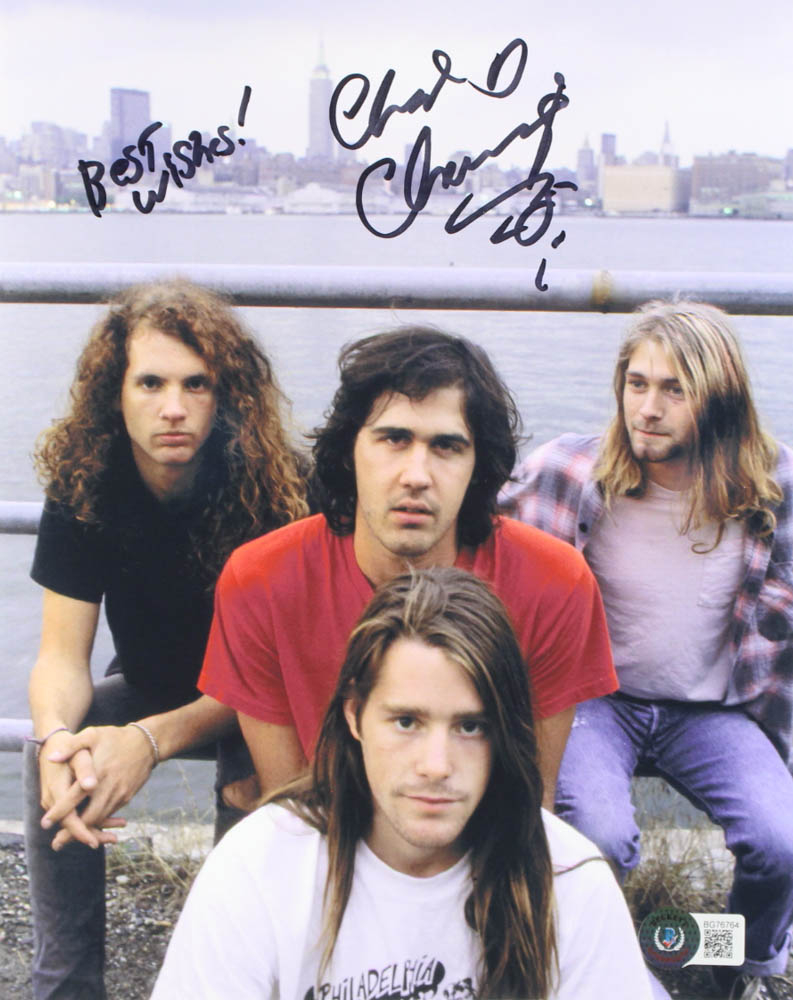 Chad Channing Signed Nirvana 8x10 Photo Inscribed "Best Wishes ...
