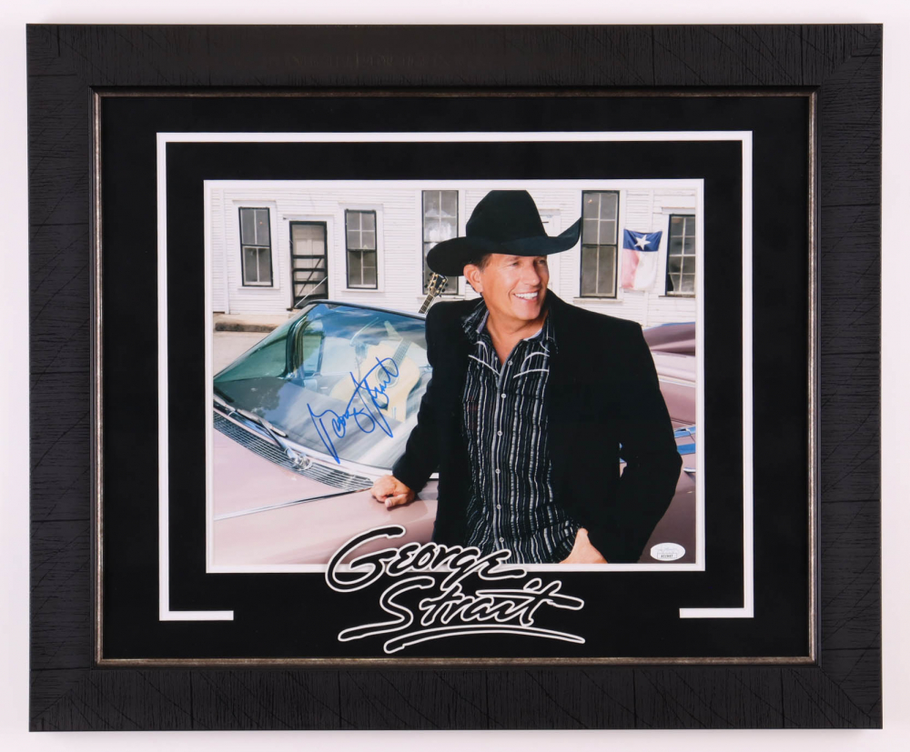 George Strait Signed Custom Framed Photo Display (JSA) | Pristine Auction