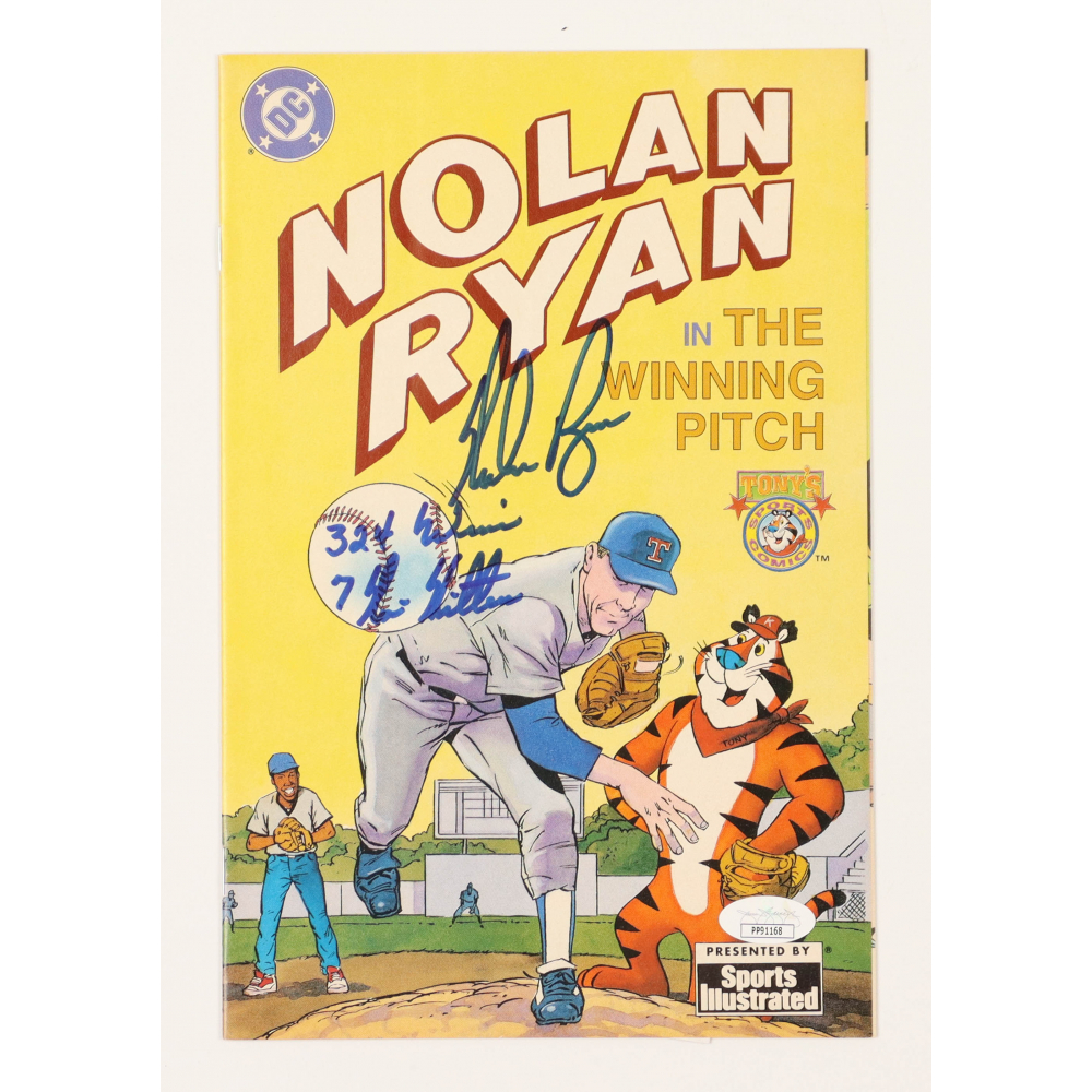 Nolan Ryan Signed "The Winning Pitch" Comic Book Inscribed "324 Wins ...