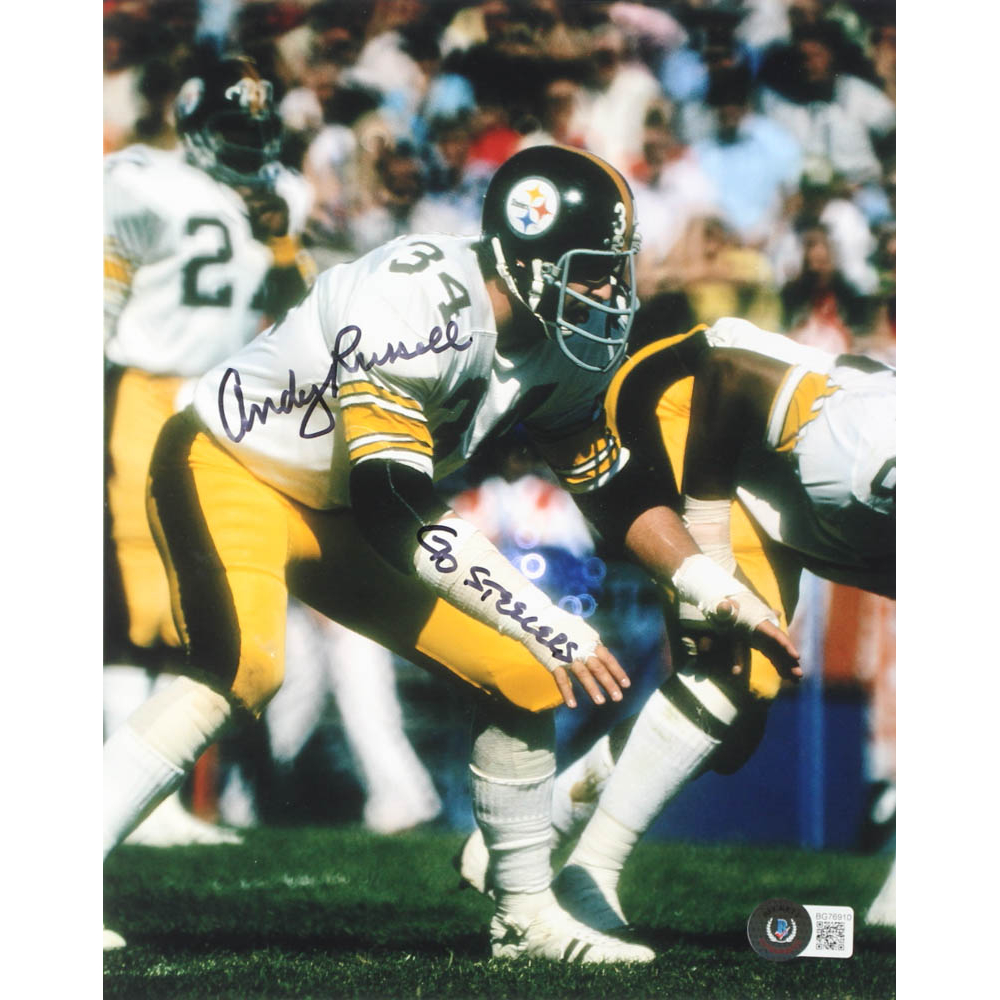 Andy Russell Signed Steelers 8x10 Photo Inscribed "Go Steelers ...