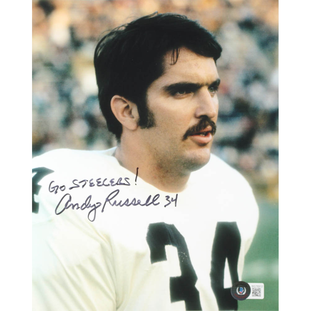 Andy Russell Signed Steelers 8x10 Photo Inscribed "Go Steelers ...