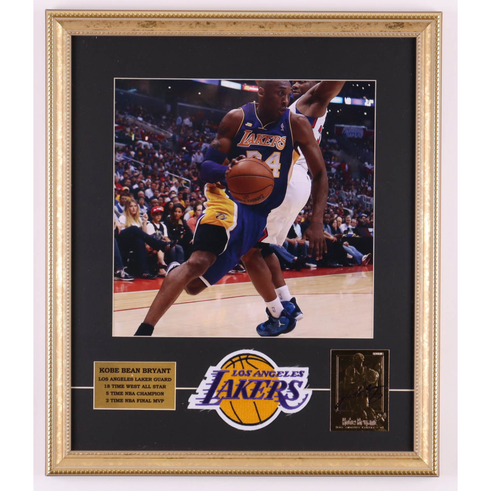 Kobe Bryant Lakers 17x22 Custom Framed Photo Display with Cloth Lakers ...