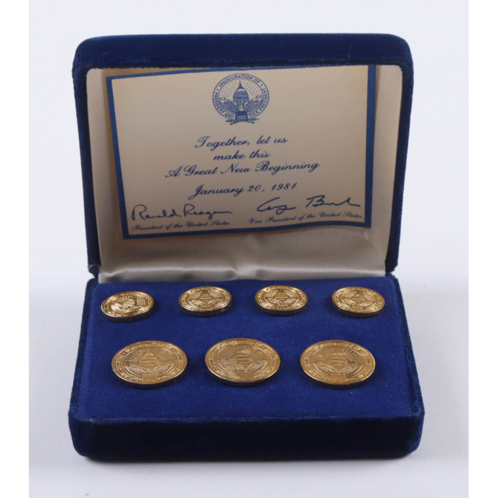 Set of (7) 1981 Ronald Reagan & George Bush Inauguration Cuff Links ...