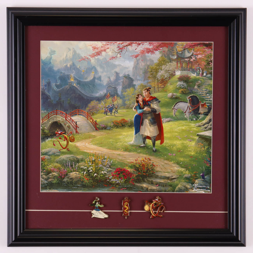 Thomas Kinkade "Mulan" Custom Framed Print with Pins | Pristine Auction