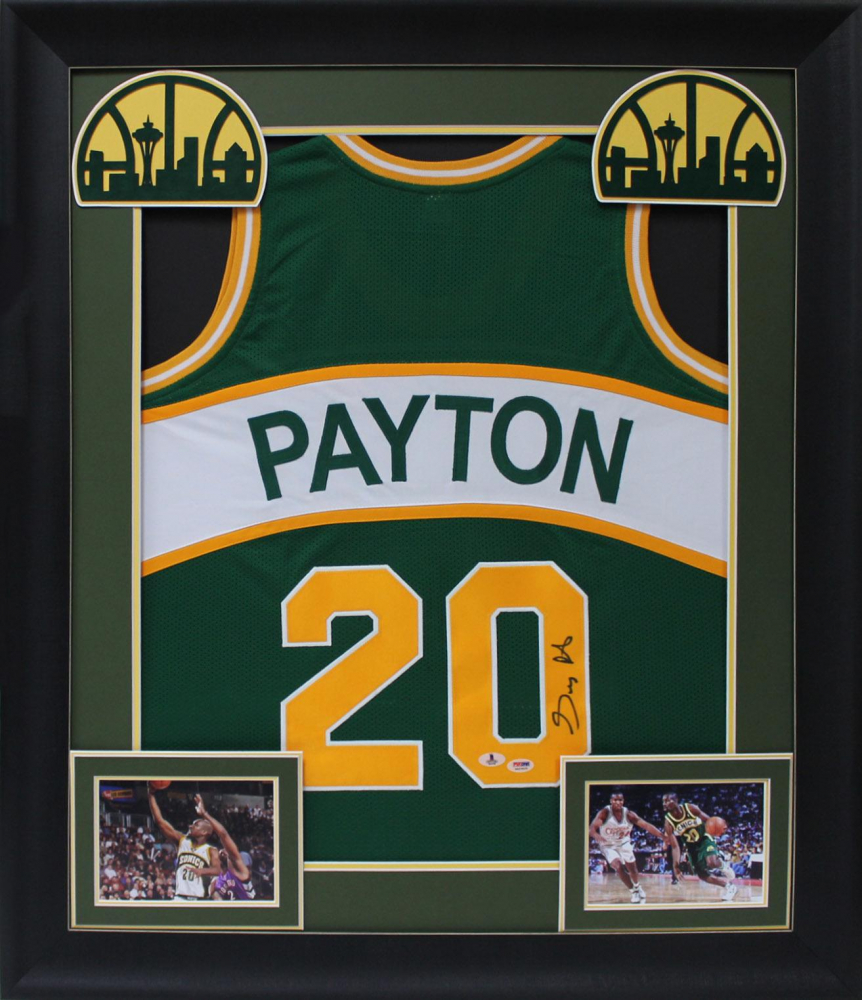 Gary Payton Signed Custom Framed Jersey Display (Beckett & PSA ...