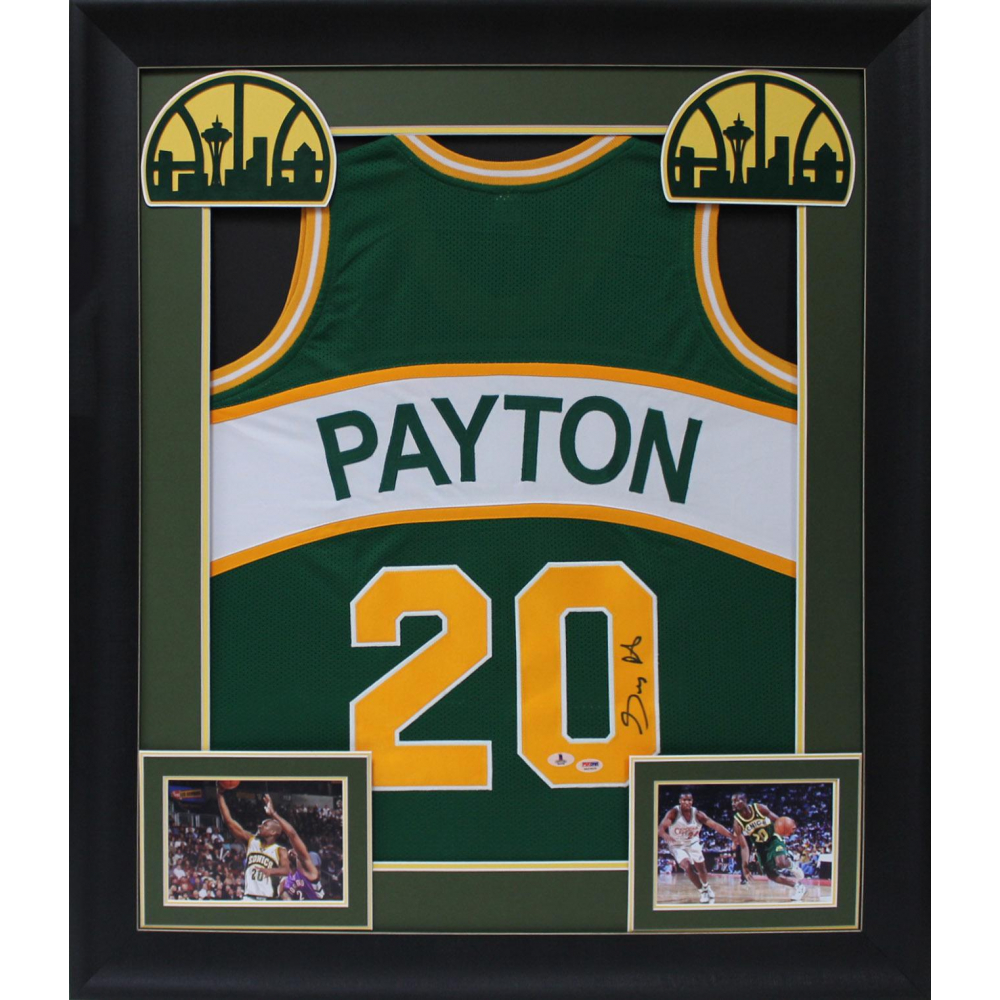 Gary Payton Signed Custom Framed Jersey Display (Beckett & PSA ...
