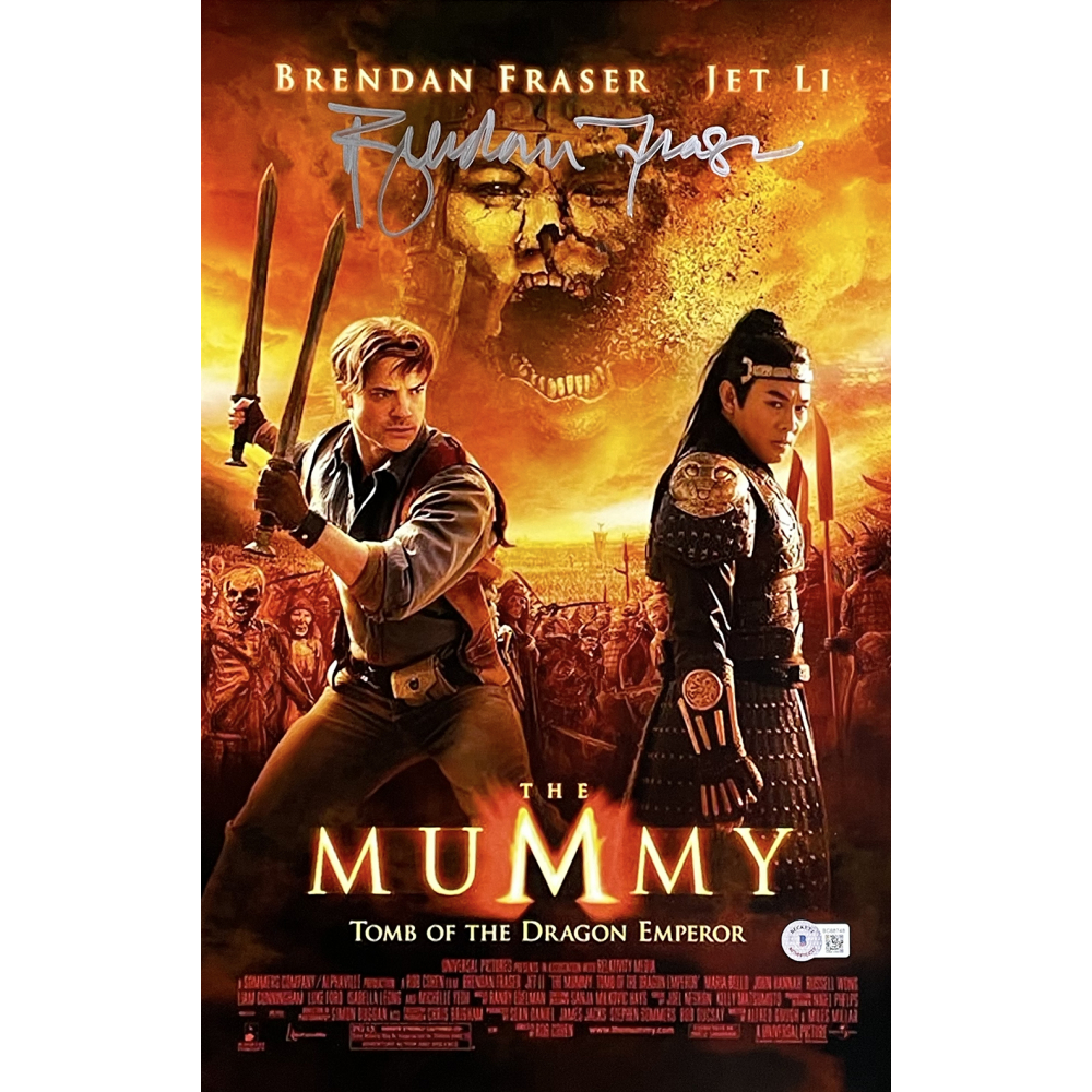Brendan Fraser Signed "The Mummy" 11x17 Movie Poster Photo (Beckett ...