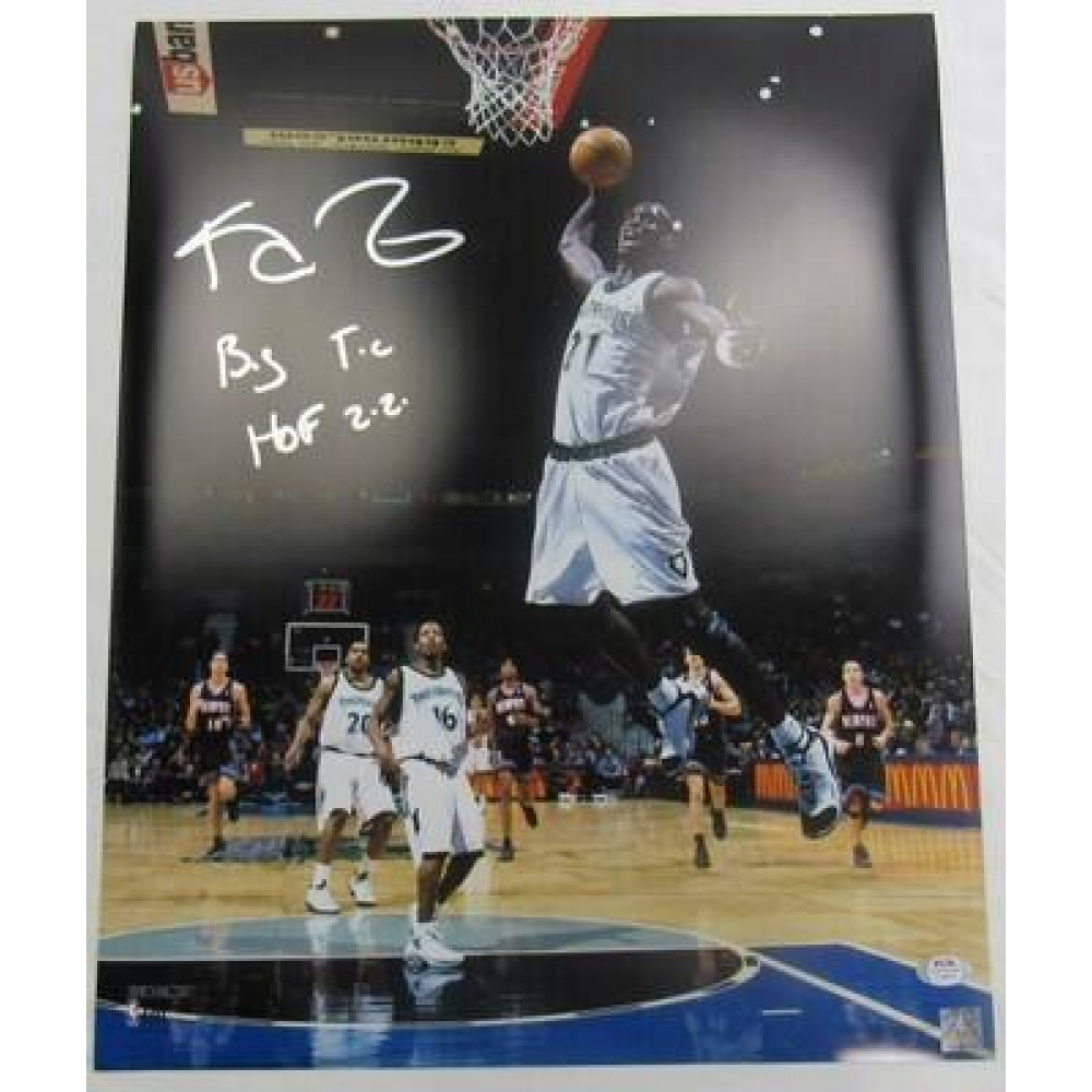 Kevin Garnett Signed Timberwolves 16x20 Photo Inscribed "Big Tic ...