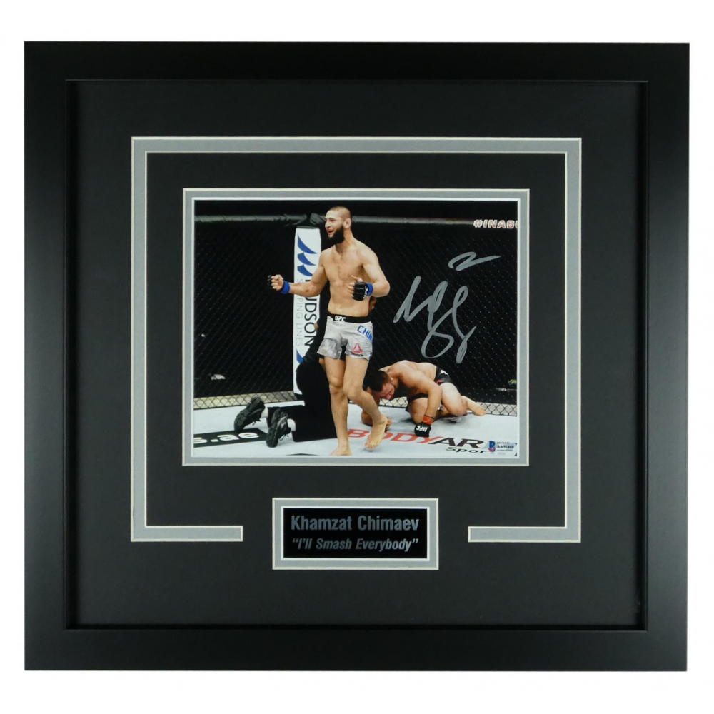 Khamzat Chimaev Signed UFC Custom Framed Photo (Beckett) | Pristine Auction