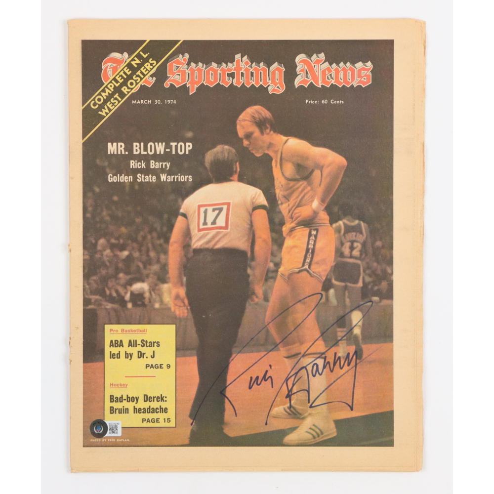Rick Barry Signed 1974 "The Sporting News" Magazine (Beckett ...