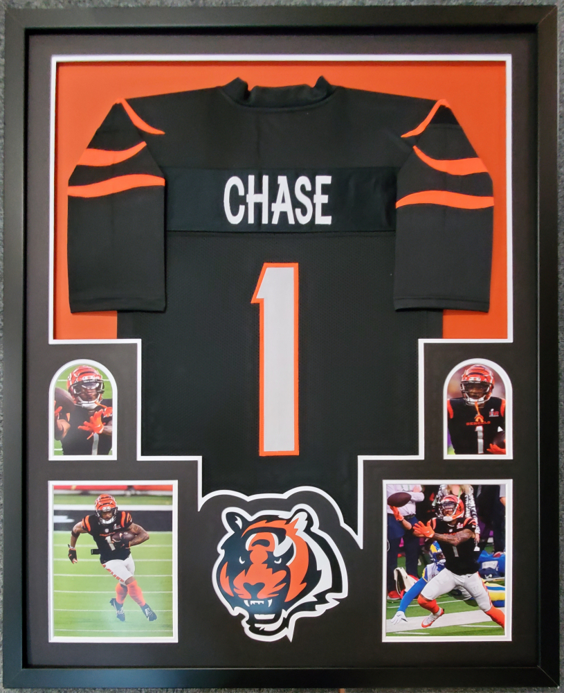Ja'Marr Chase Bengals Custom Framed Jersey Display | Pristine Auction