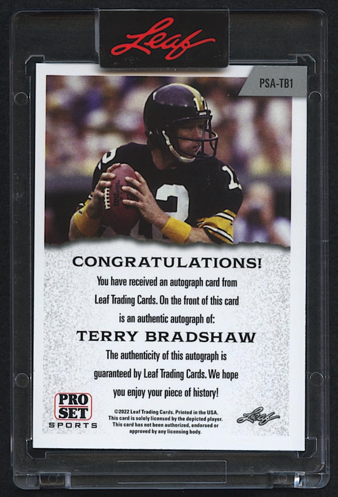 Terry Bradshaw 2022 Leaf Pro Set #PSA-TB1 Autograph #12/15 | Pristine ...