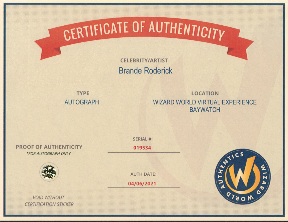 Brande Roderick Signed "Baywatch" 8x10 Photo Inscribed "Leigh Dyer ...