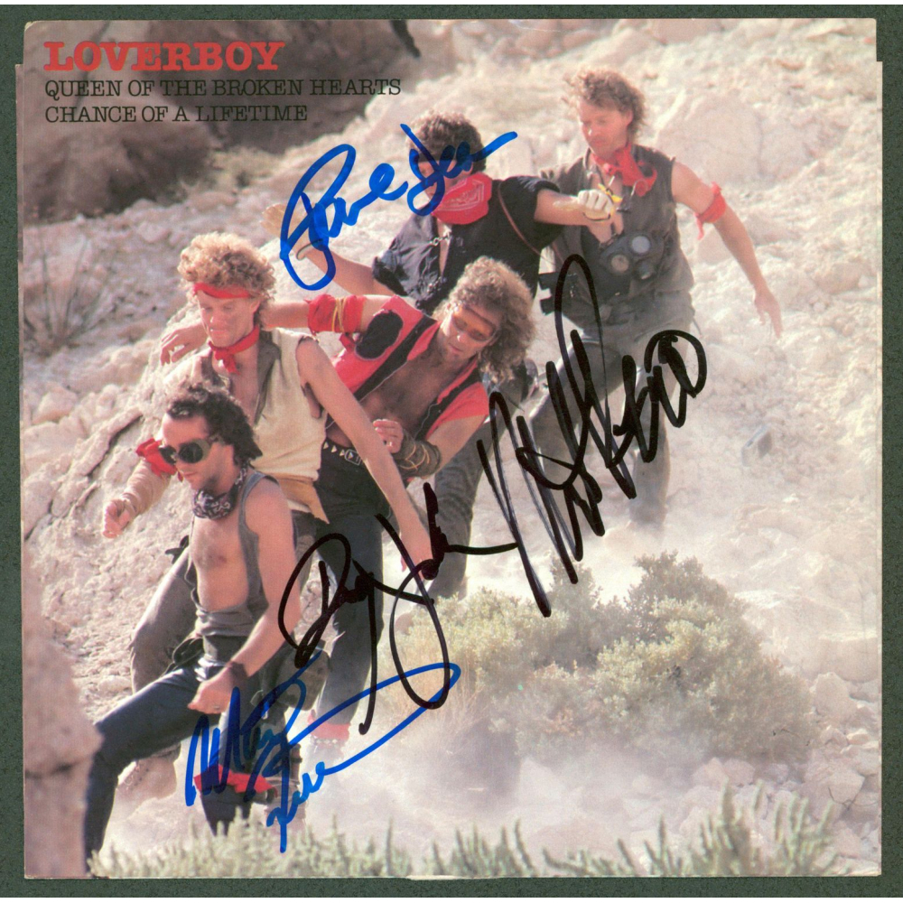 Mike Reno, Paul Dean, Doug Johnson & Matt Frenette Signed "Queen of the ...