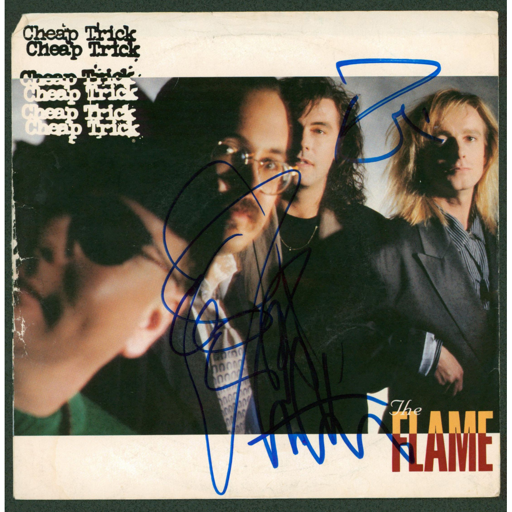 Robin Zander, Rick Nielsen & Tom Petersson Signed "The Flame" Record ...