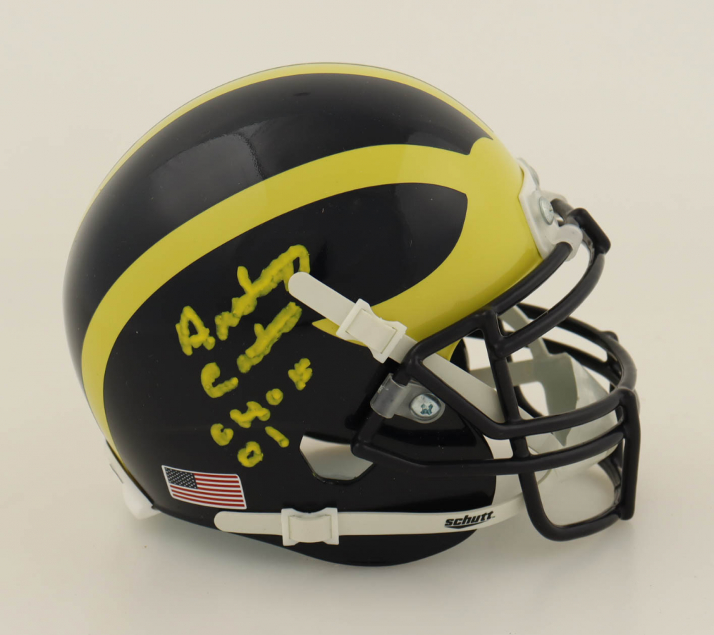 Anthony Carter Signed Michigan Wolverines Mini Helmet Inscribed "CHOF ...