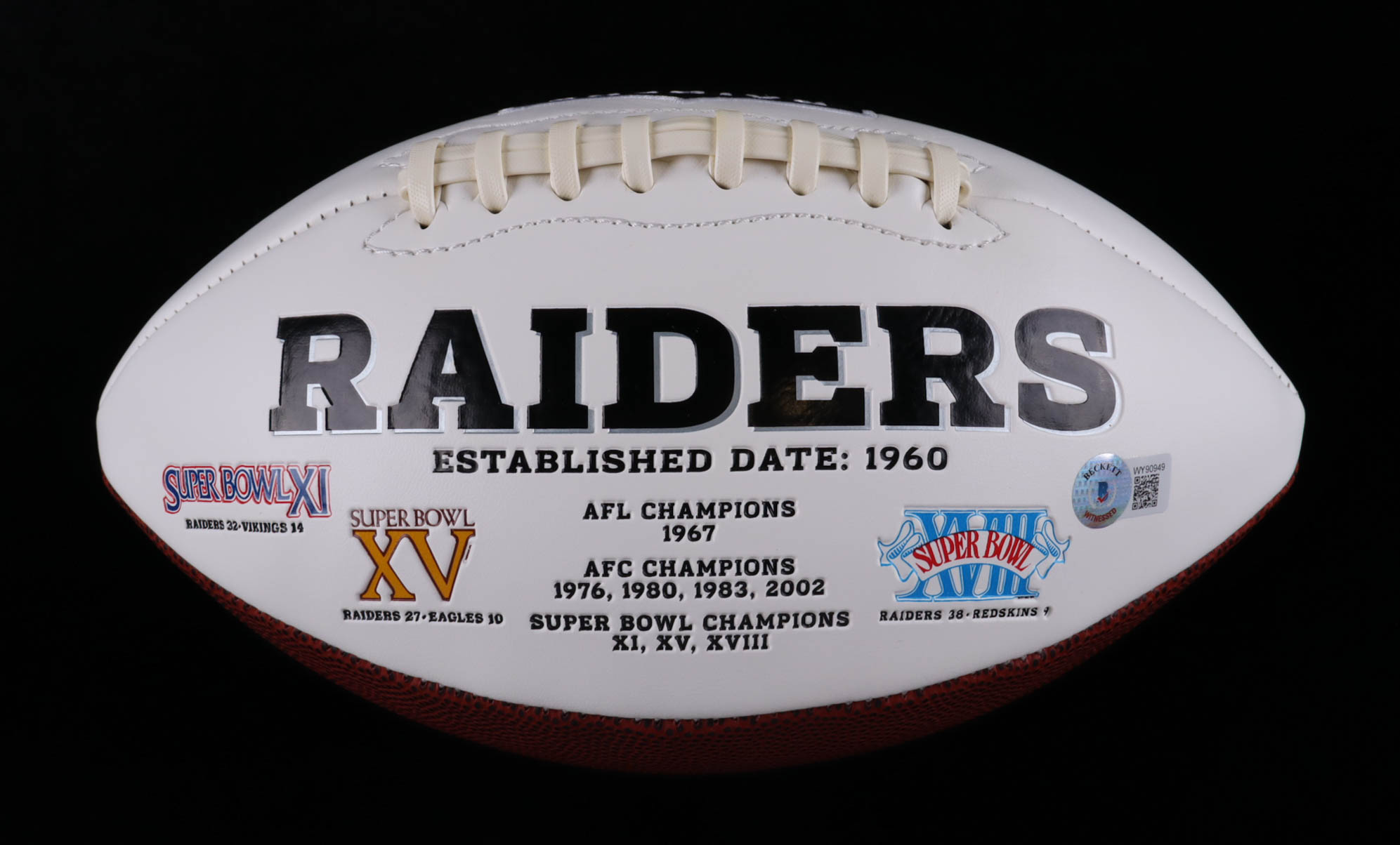 Davante Adams Signed Raiders Logo Football Inscribed "Raider Nation ...