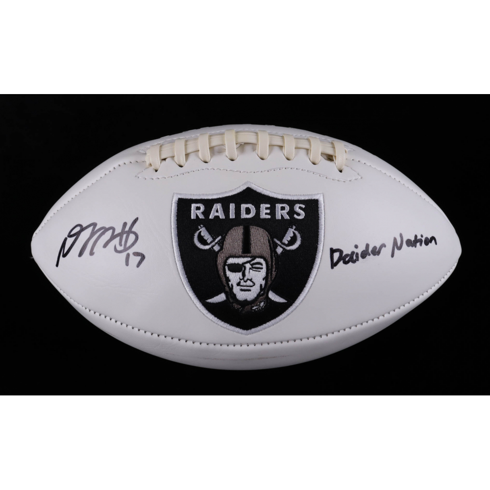 Davante Adams Signed Raiders Logo Football Inscribed "Raider Nation ...