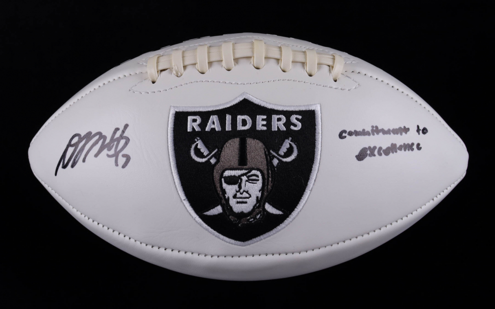 Davante Adams Signed Raiders Logo Football Inscribed "Commitment to ...