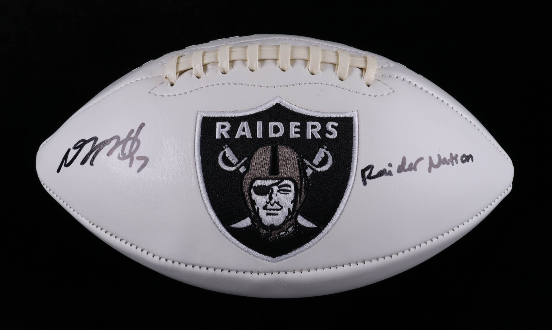 Davante Adams Signed Raiders Logo Football Inscribed "Raider Nation ...
