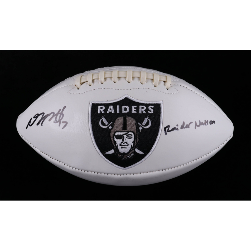 Davante Adams Signed Raiders Logo Football Inscribed "Raider Nation ...
