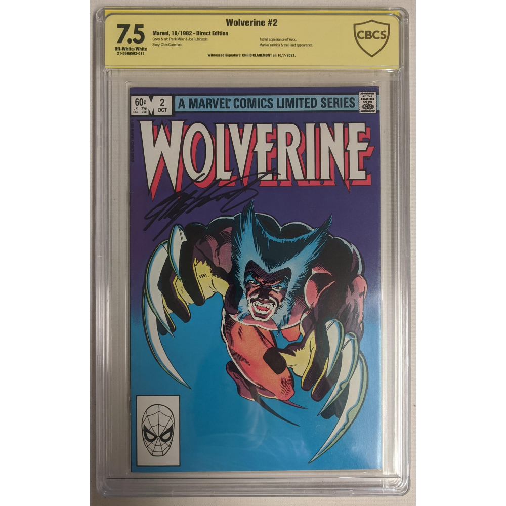 Chris Claremont Signed 1982 "Wolverine" Issue #2B Marvel Comic Book ...