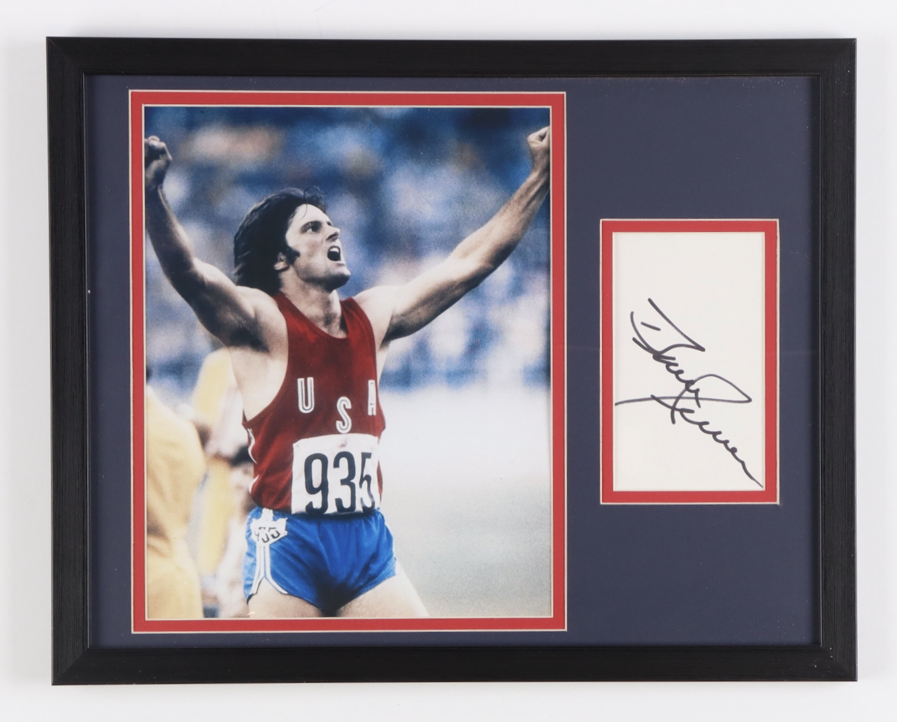Bruce Jenner Signed Team USA Custom Framed Cut with Photo (JSA ...