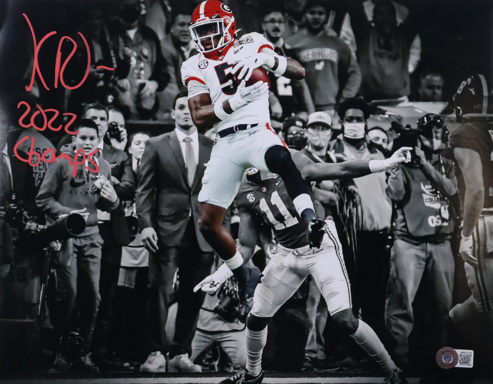 Kelee Ringo Signed Georgia Bulldogs 11x14 Photo Inscribed "2022 Champs ...