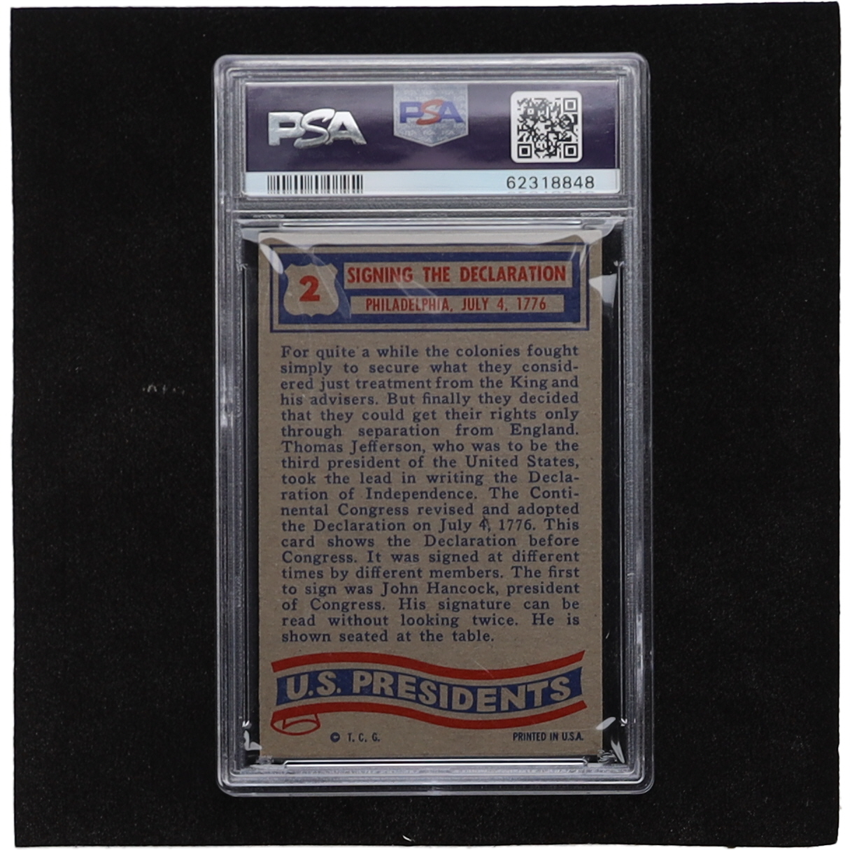 Declaration of Independence 1956 US Presidents #2 (PSA 2) | Pristine ...