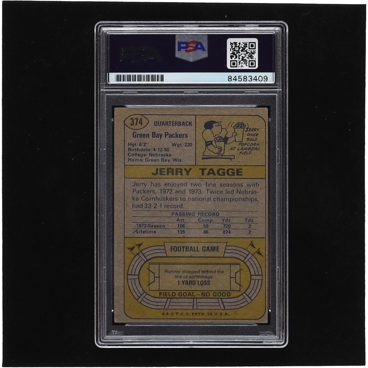 Jerry Tagge Signed Trading Card (PSA) | Pristine Auction